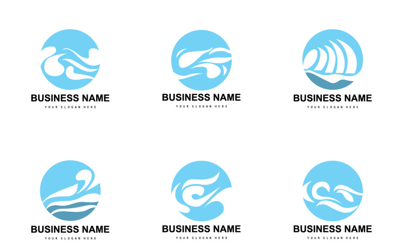 Beach Wave Logo Water Wave VectorV8 #414480 - TemplateMonster