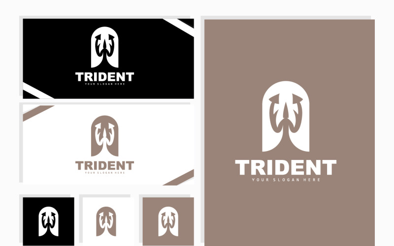 Netuno Poseidon Tridente Logo Lança SimpleV12