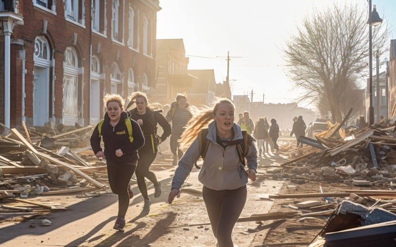 The Aftermath Of Floods People Running And Help Out 125