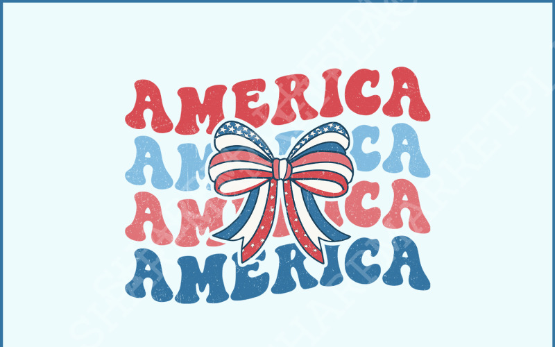 Coquette American Flag PNG, 4th of July Sublimation, USA Bow, America ...