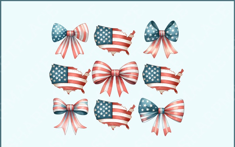Coquette American Flag PNG, 4th of July Sublimation with Bow, Girly ...
