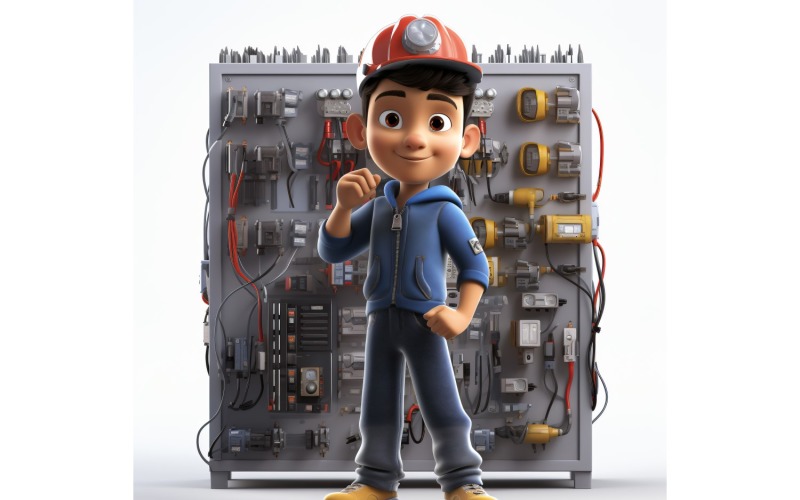 3D pixar Character Child Boy with relevant environment 20