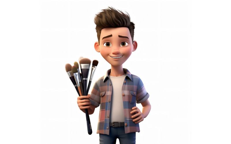 3D pixar Character Child Boy with relevant environment 40