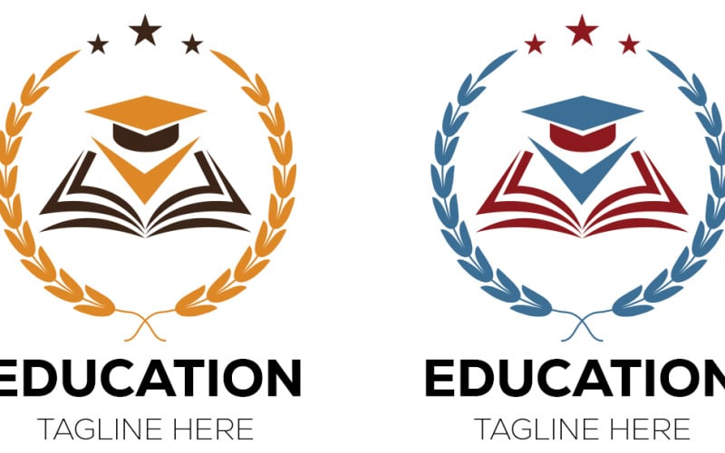 Modelo de logotipo educacional para instituições e marcas educacionais