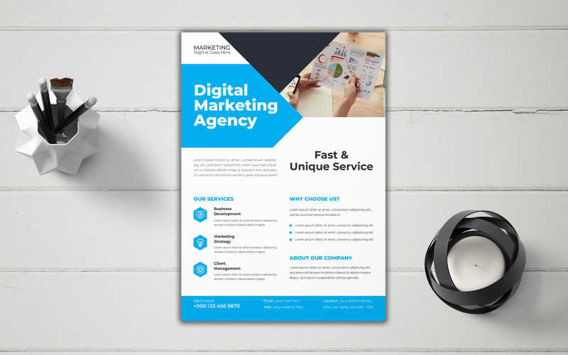 Modèle de flyers de marketing d'entreprise pour agence de marketing ...