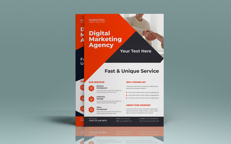 Dépliant marketing d'annonce de partenariat commercial moderne