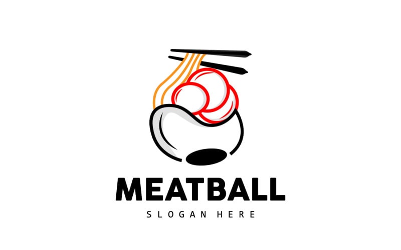 Meatball Logo Vector Fast Food TemplateV3 - TemplateMonster