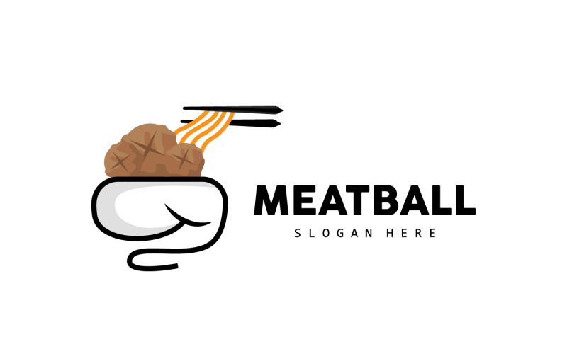 Meatball Logo Vector Fast Food TemplateV4 - TemplateMonster