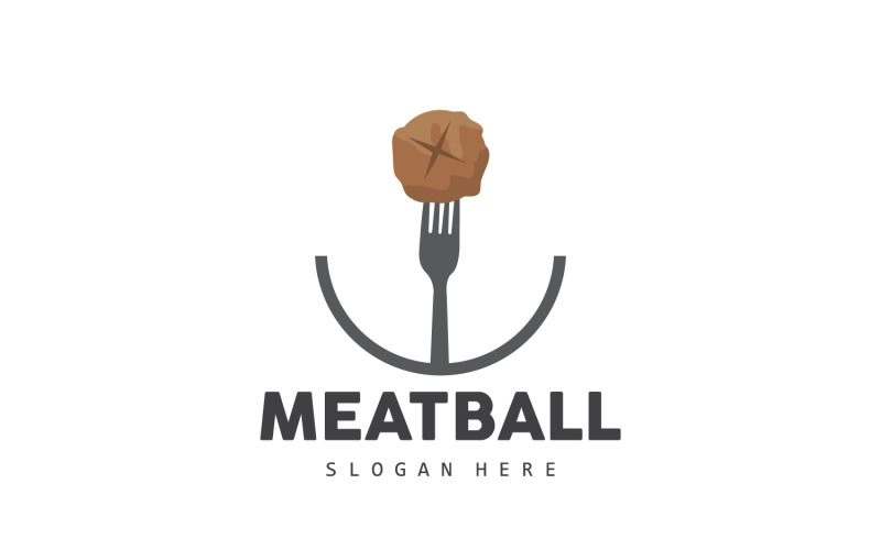 Meatball Logo Vector Fast Food TemplateV11 - TemplateMonster