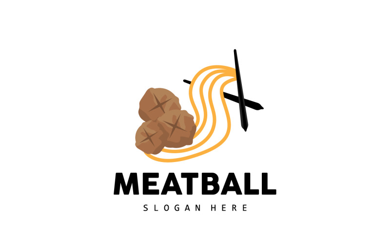 Meatball Logo Vector Fast Food TemplateV13 - TemplateMonster
