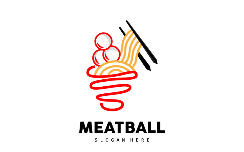 Meatball Logo Vector Fast Food TemplateV8 - TemplateMonster