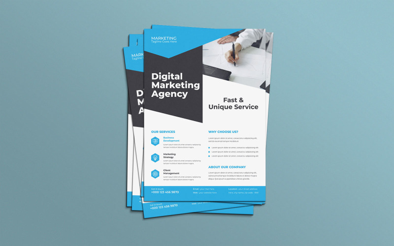Digital Marketing Agency Corporate Social Responsibility Flyer Vector ...