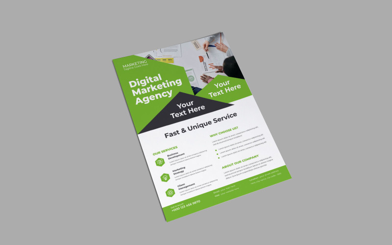 Digital Marketing Agency Business Merger Announcement Flyer Vector ...