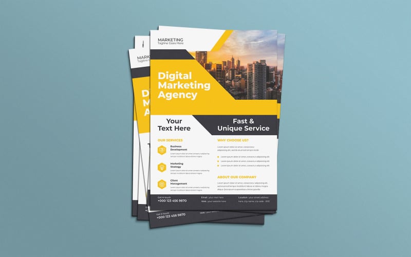 Digital Marketing Agency Restaurant Grand Opening Flyer Vector Layout ...