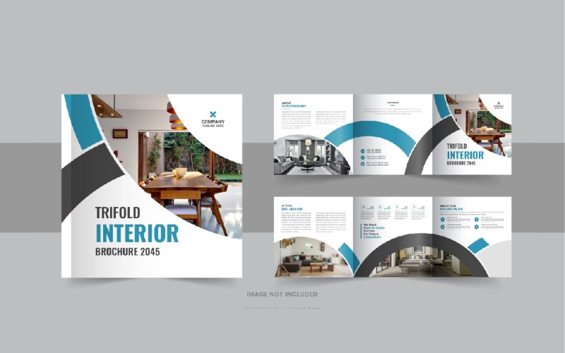Interior square trifold, Interior magazine or interior portfolio layout