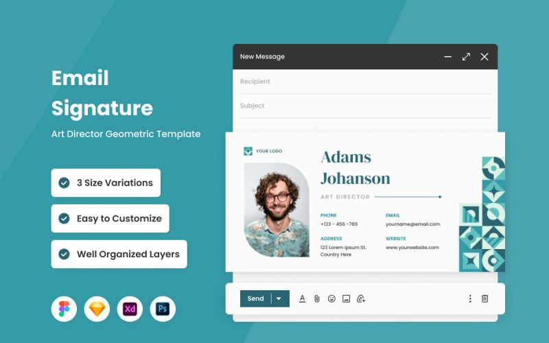 Art Director - Geometric Email Signature Template