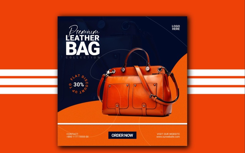 Leather Hangbag Flyer Design Template - TemplateMonster