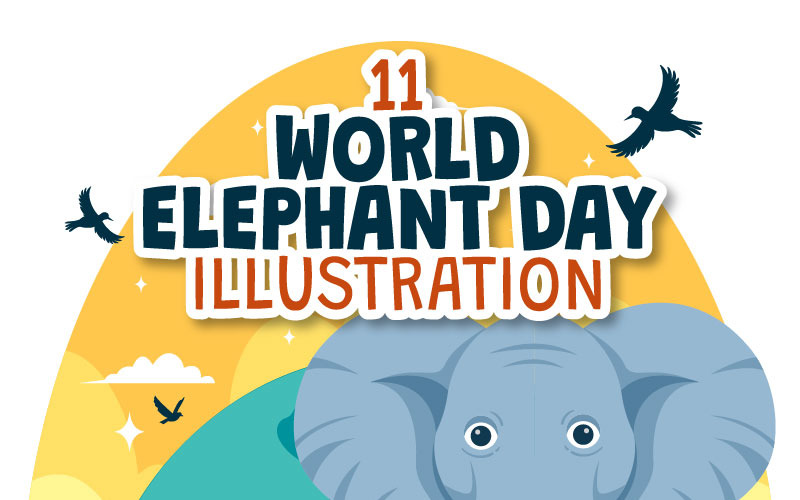 11 World Elephant Day Illustration #417301 - TemplateMonster