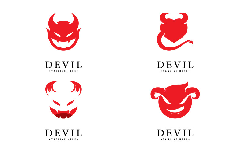 Modèle d'icône vectorielle du logo du Diable rouge V 9