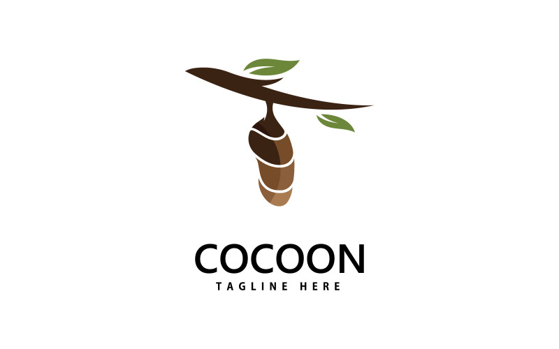 Modèle d'illustration d'icône vectorielle de logo cocon V1