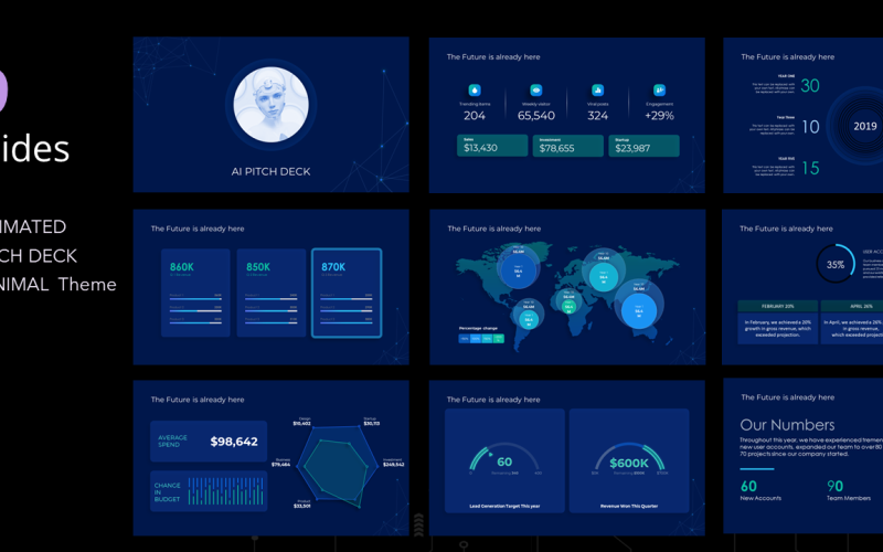 Plantilla de diapositivas animadas Ai Pitch deck