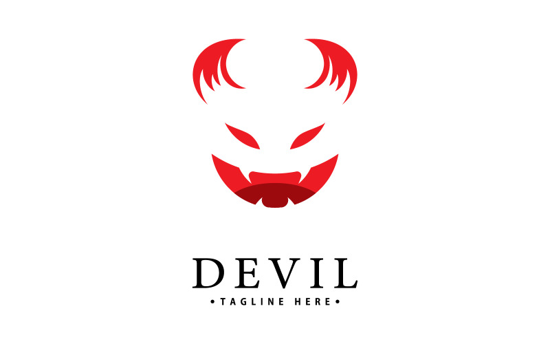 Red Devil logo vector icon template V 3 - TemplateMonster