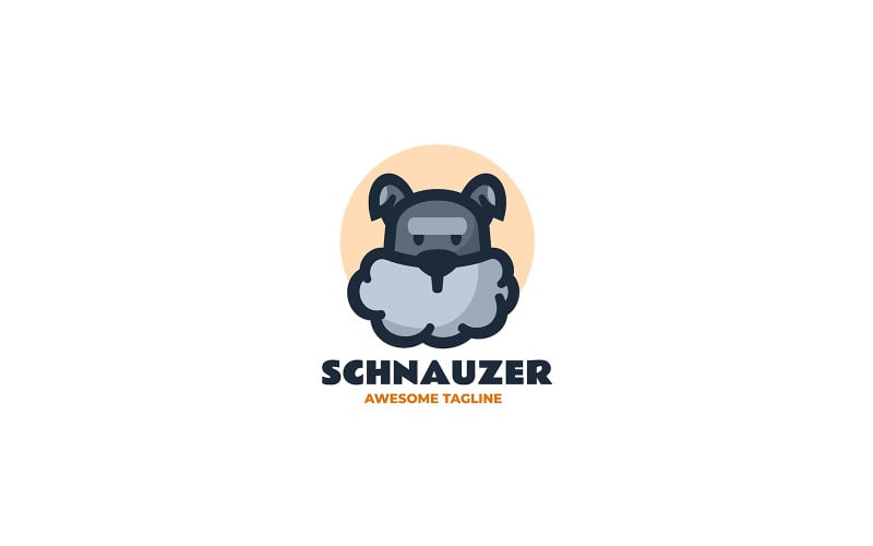 Logotipo De Mascota Simple Schnauzer - TemplateMonster