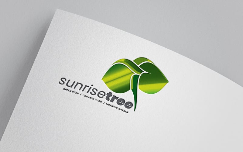 Morning Agro Garden Tree Logo Template - TemplateMonster