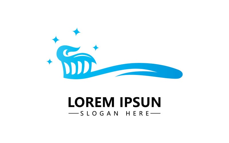 Toothbrush with toothpaste logo icon vector template illustration design V4