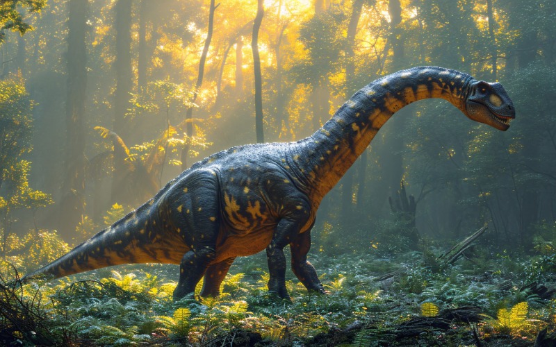 Fotografía realista de dinosaurio Brontosaurio 1