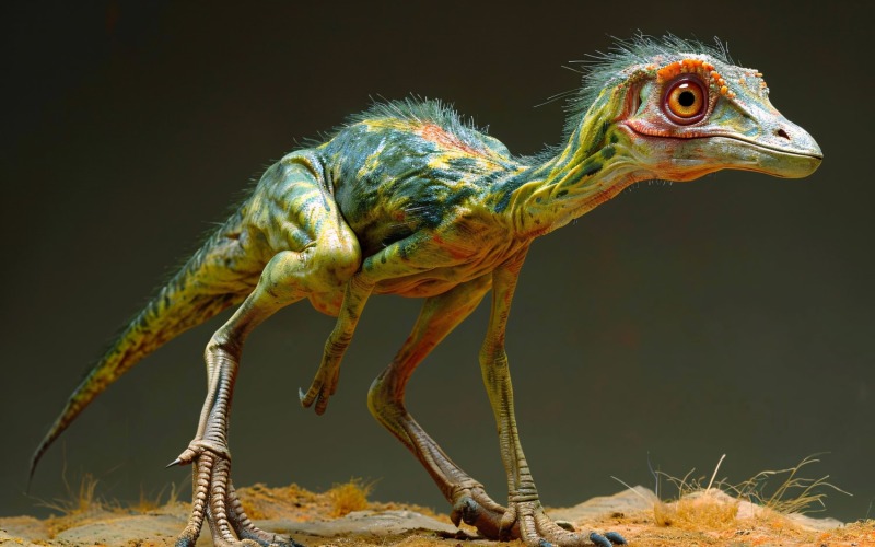 Fotografía realista del dinosaurio Compsognathus 1