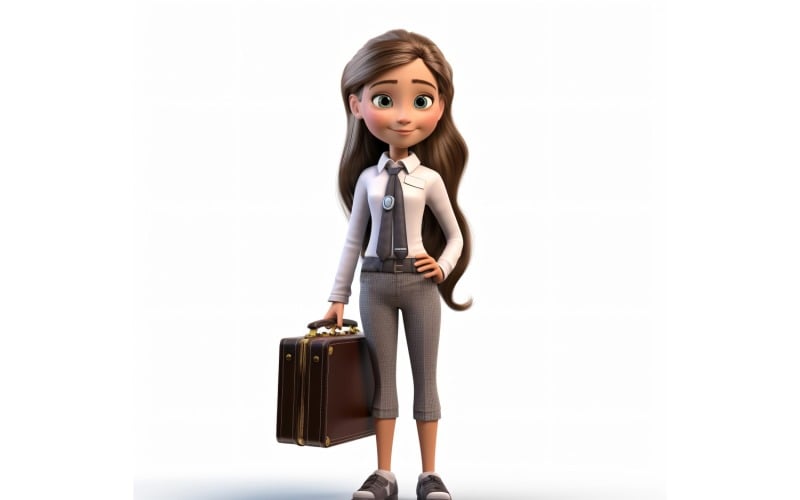 3D pixar Character Child Girl with relevant environment 1