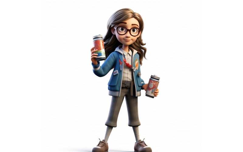 3D pixar Character Child Girl with relevant environment 34