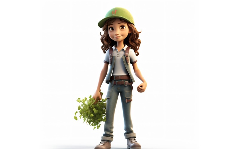3D pixar Character Child Girl with relevant environment 53