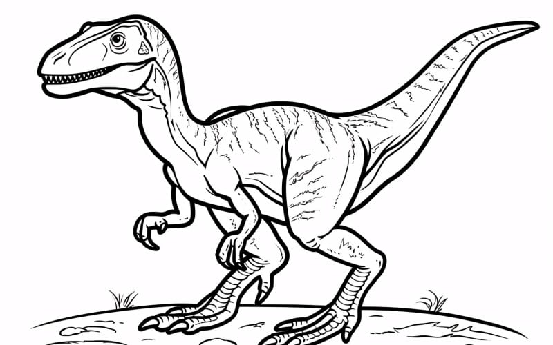 Velociraptor Dinosaur Colouring Pages 4 - TemplateMonster