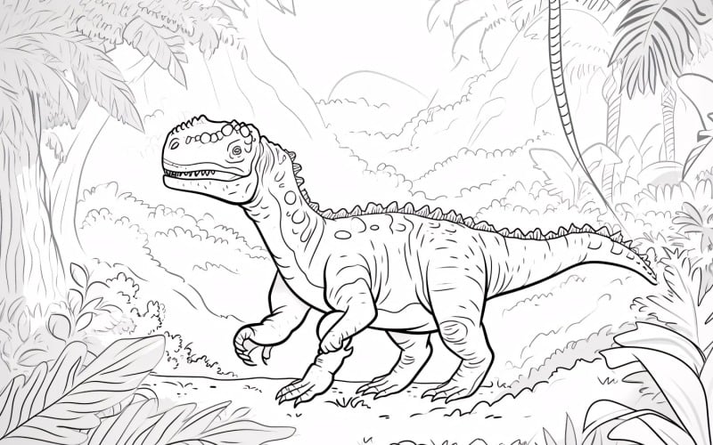 Carnotaurus Dinosaur Colouring Pages 2 - TemplateMonster