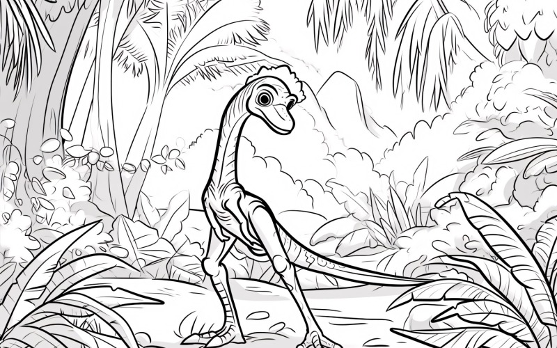 Compsognathus Dinosaur Colouring Pages 2 - TemplateMonster