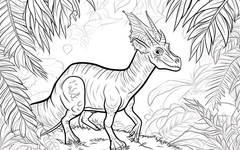 Parasaurolophus Dinosaur Colouring Pages 2 - TemplateMonster