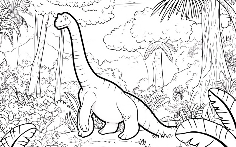 Brontosaurus Dinosaur Colouring Pages 2 - TemplateMonster