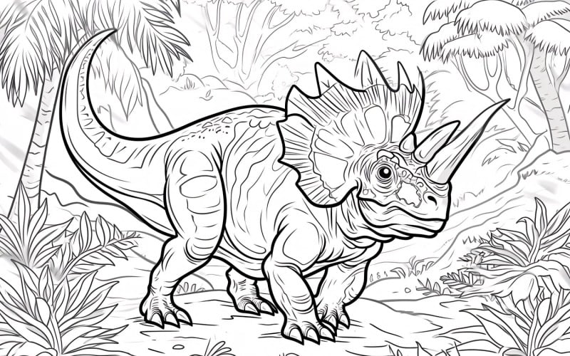 Chasmosaurus Dinosaur Colouring Pages 4 - TemplateMonster