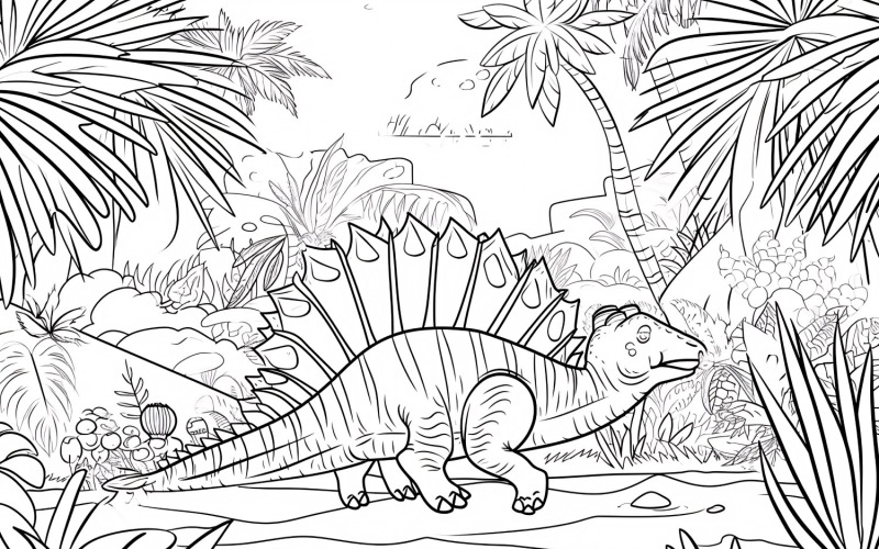 Dimetrodon Dinosaur Colouring Pages 2 - TemplateMonster