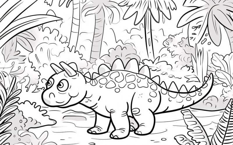 Nodosaurus Dinosaur Colouring Pages 3 - TemplateMonster