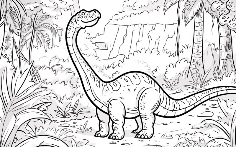 Plateosaurus Dinosaur Colouring Pages 3 - TemplateMonster
