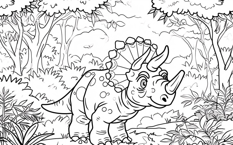 Torosaurus Dinosaur Colouring Pages 2 - TemplateMonster