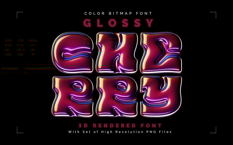 Glossy Cherry — Color Bitmap Font #418403 - TemplateMonster