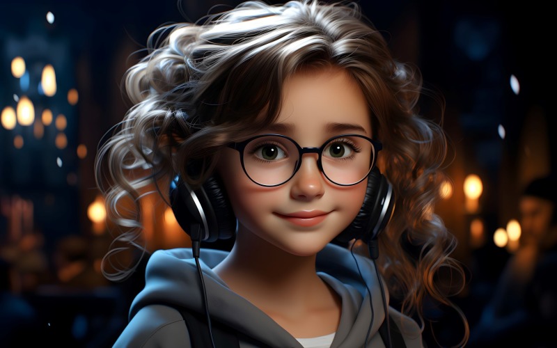 3D Character Girl Software_Developer relevant environment 3