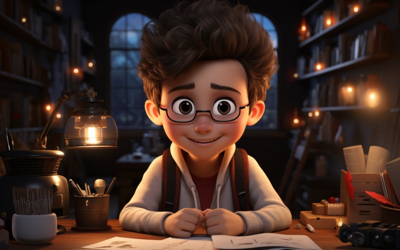 3D Character Boy Content Writer with relevant environment 7