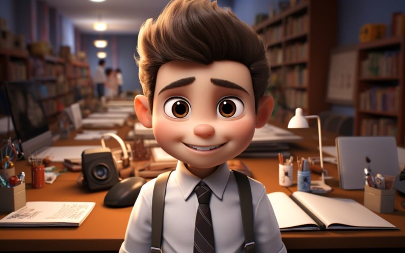 3D Character Child Boy Childcare with relevant environment 3
