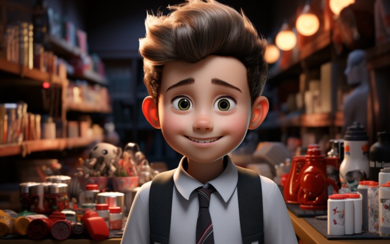 3D Character Boy Marketing Manager with relevant environment 7