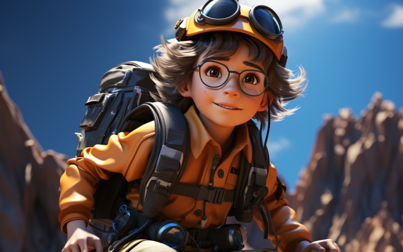 3D Character Child Boy Geologist with relevant environment 1